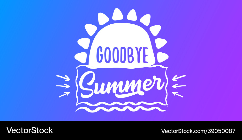 White goodbye summer concept text label Royalty Free Vector