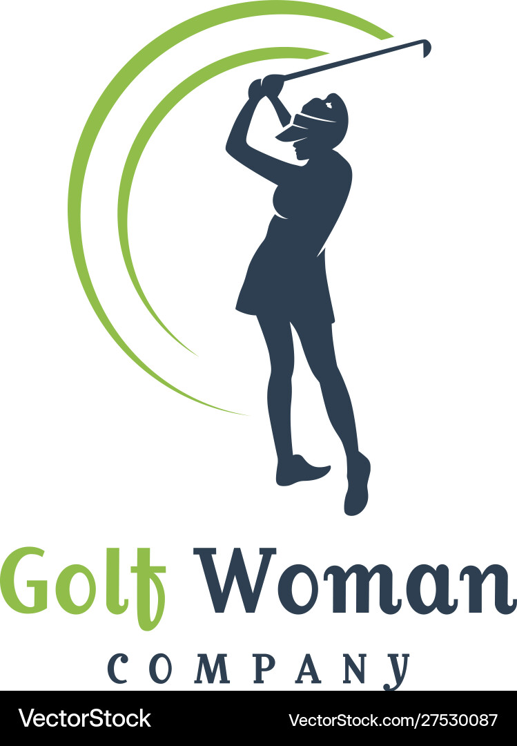 Womens golf sports logo design Royalty Free Vector Image