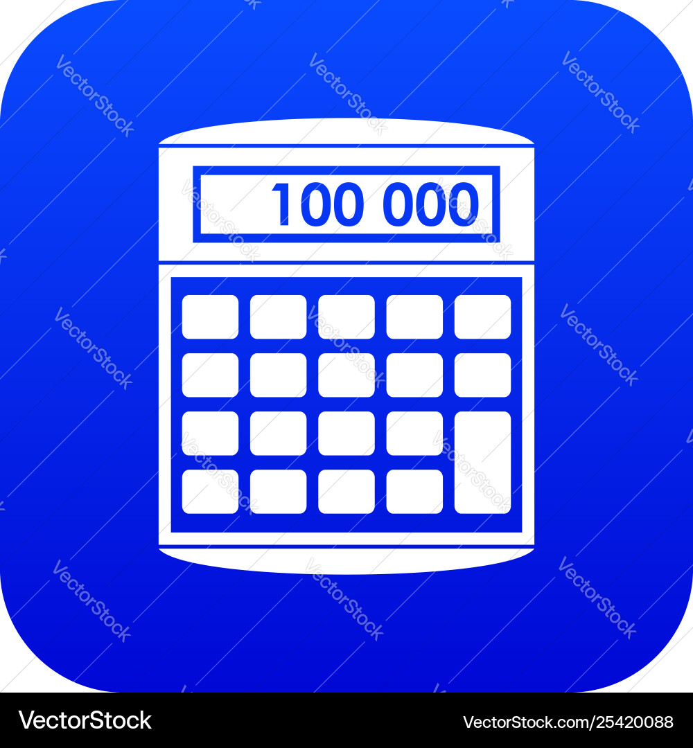 An electronic calculator icon digital blue Vector Image