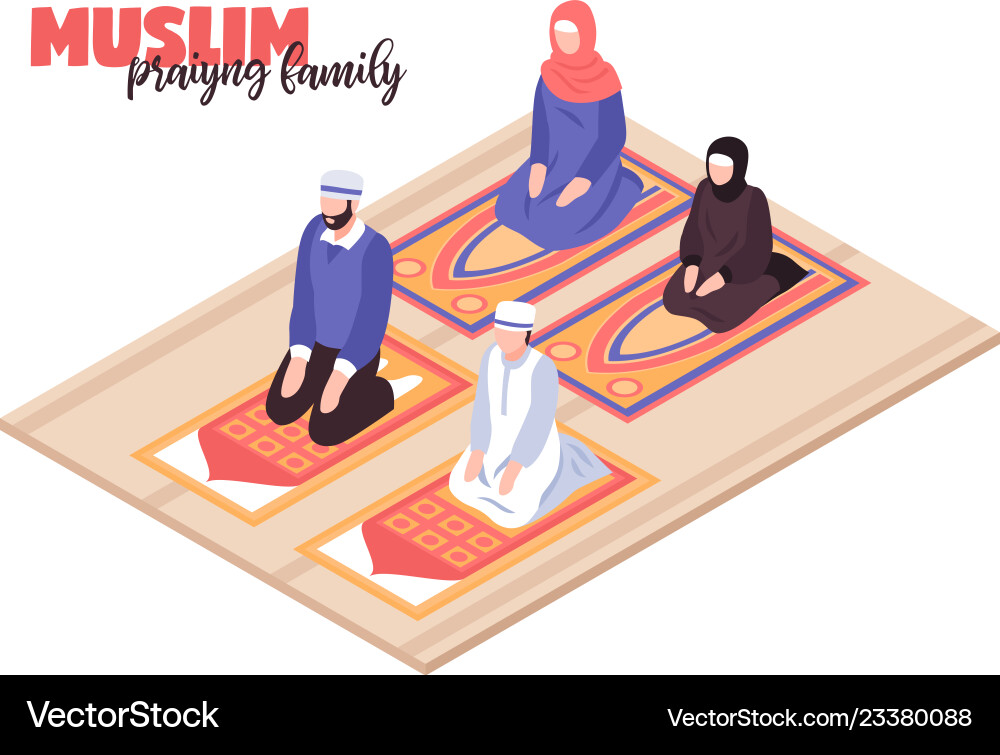 Arab people praying Royalty Free Vector Image - VectorStock