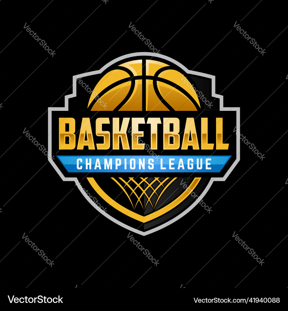 Basketball club logo design template Royalty Free Vector