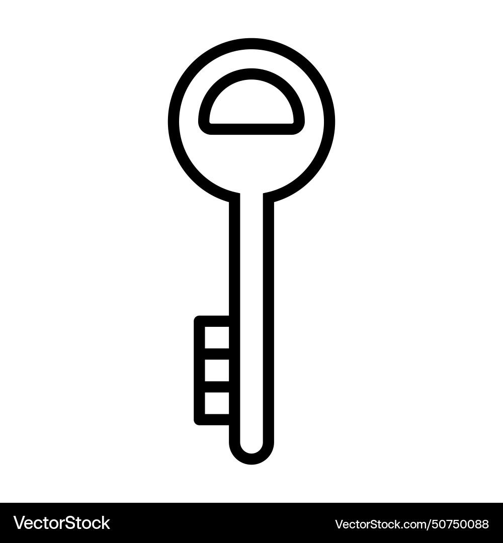 Black key icon on white background Royalty Free Vector Image