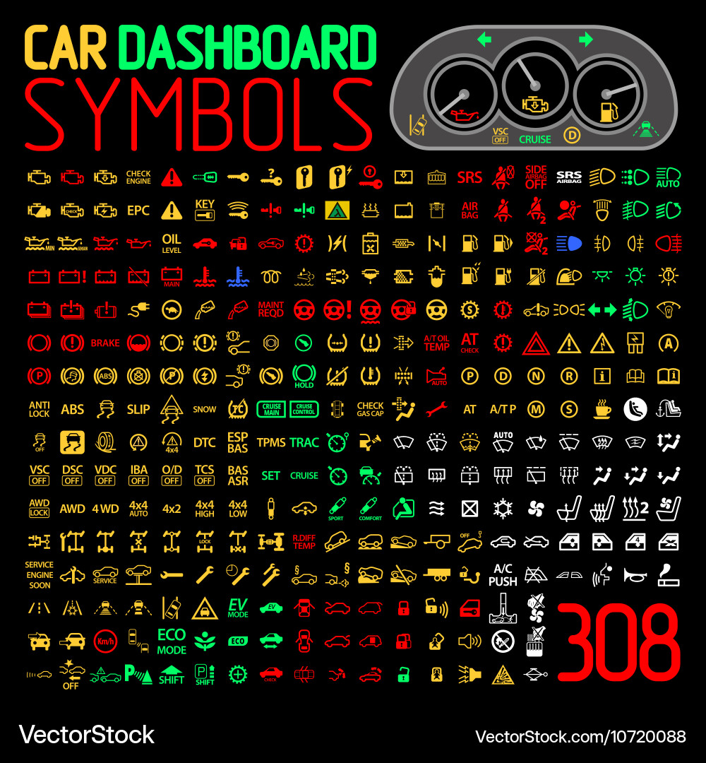 Collection of car dashboard panel Royalty Free Vector Image