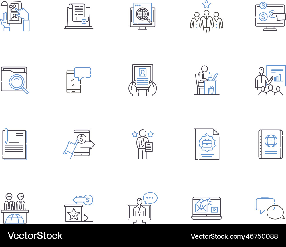 Content marketing outline icons collection Vector Image
