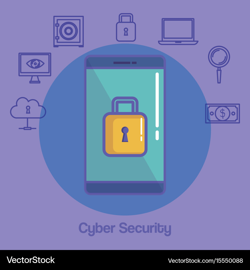 Cyber security design Royalty Free Vector Image