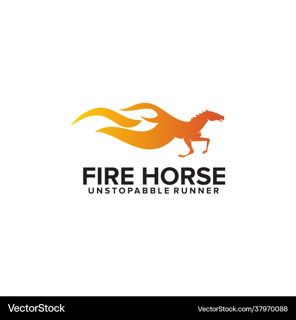 Fire horse logo design template Royalty Free Vector Image