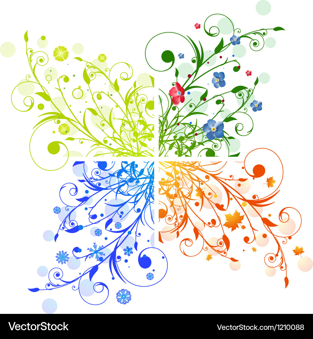 Floral Seasons Collection Royalty Free Vector Image