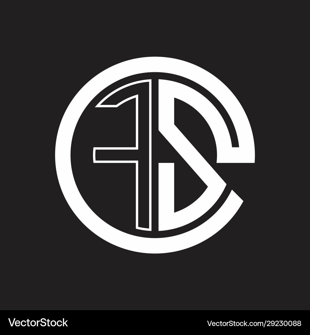 Fs logo with circle rounded negative space design Vector Image