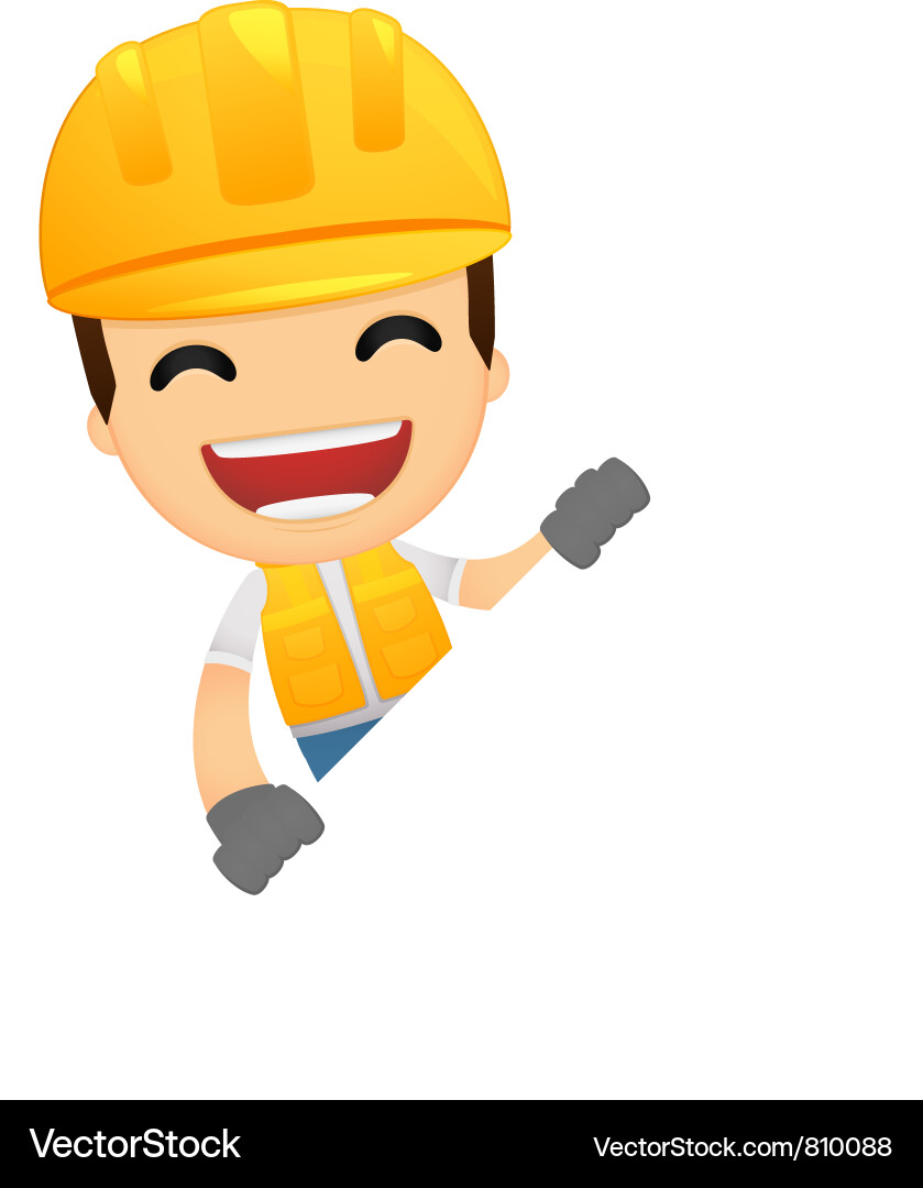 Funny cartoon builder Royalty Free Vector Image