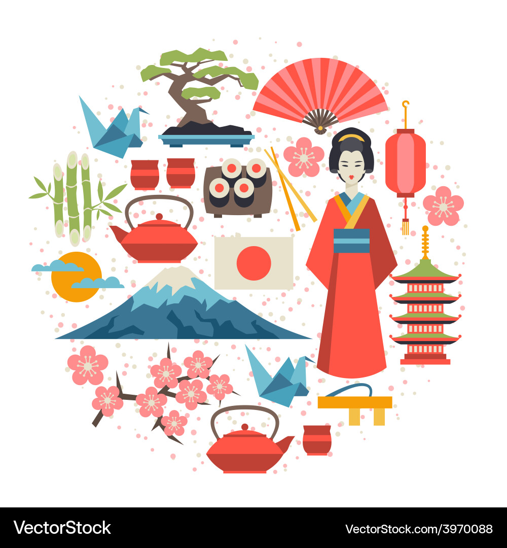 Japan background design Royalty Free Vector Image