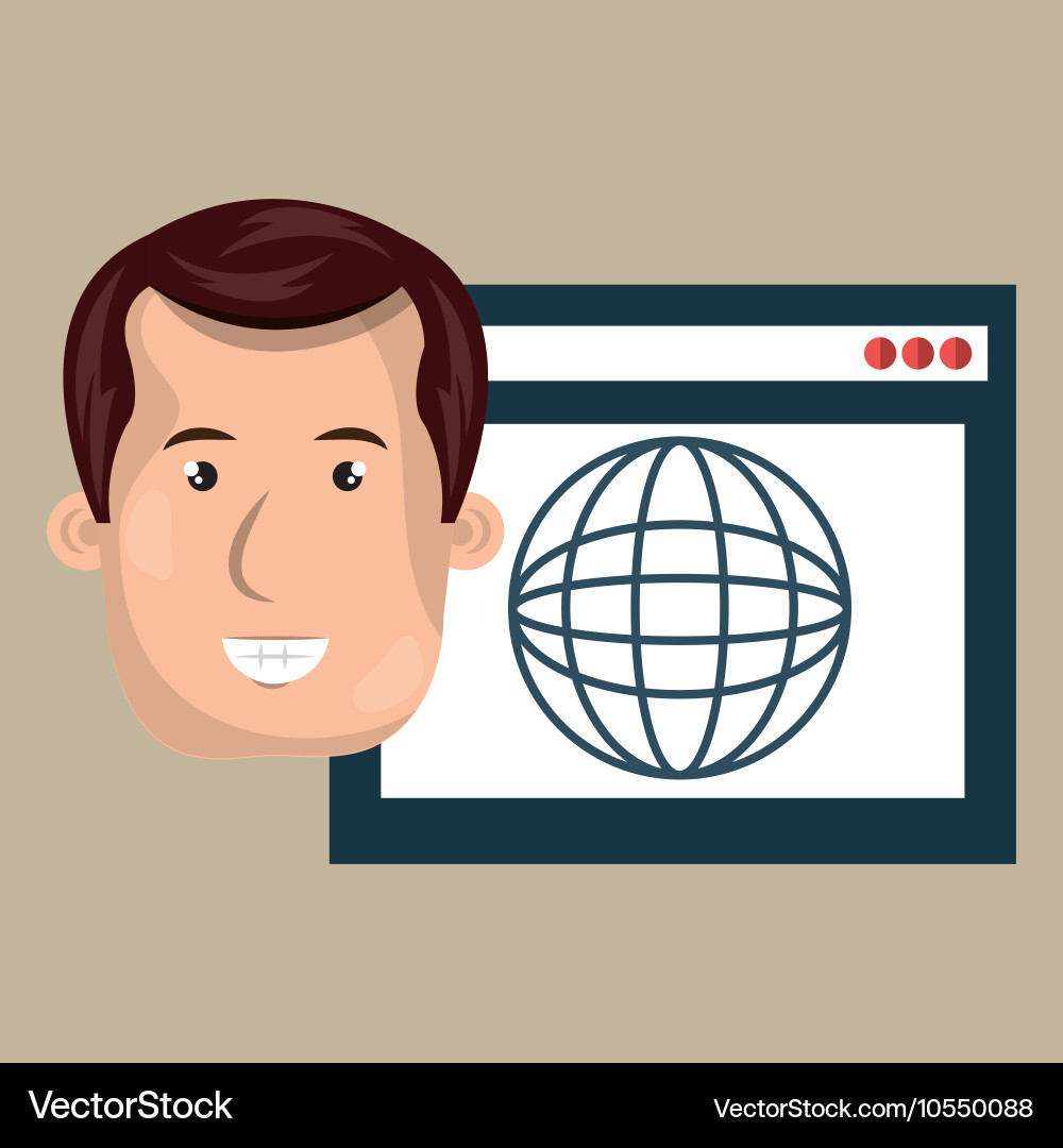 Man page web globe Royalty Free Vector Image - VectorStock