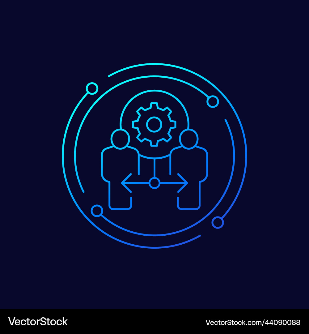 Management and hrm line icon Royalty Free Vector Image