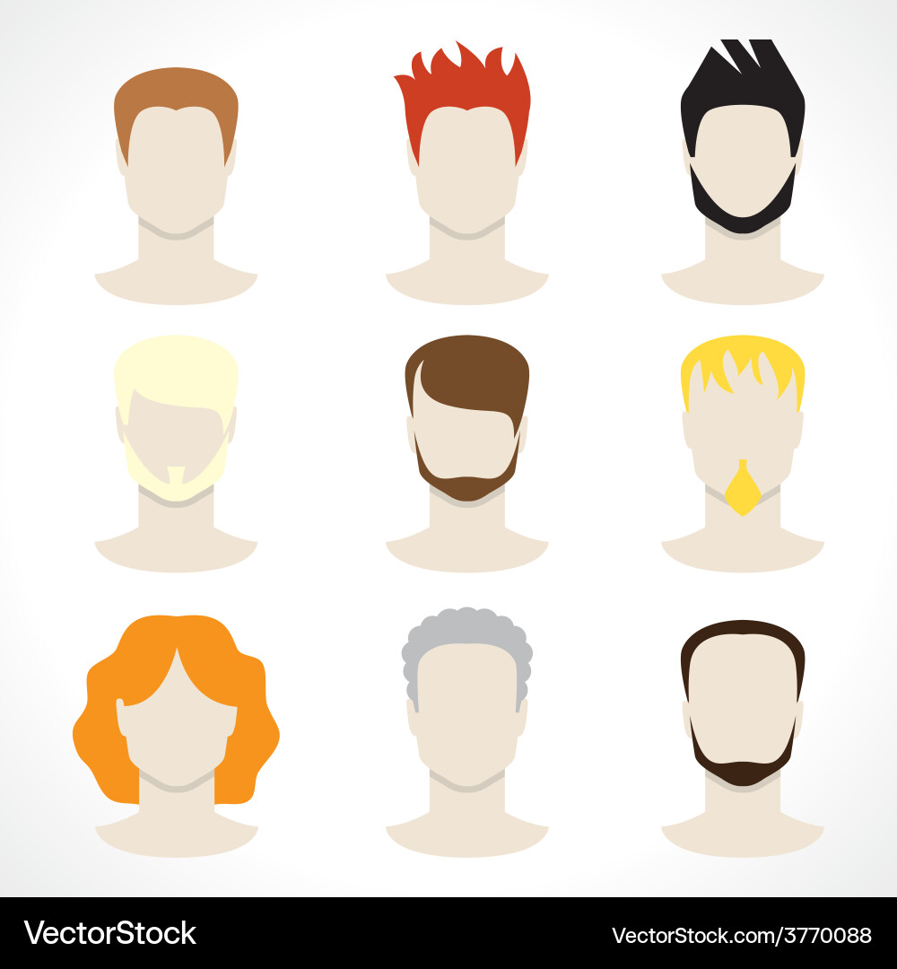 Men's Hair Styles - Trendy Cuts Royalty Free Vector Image