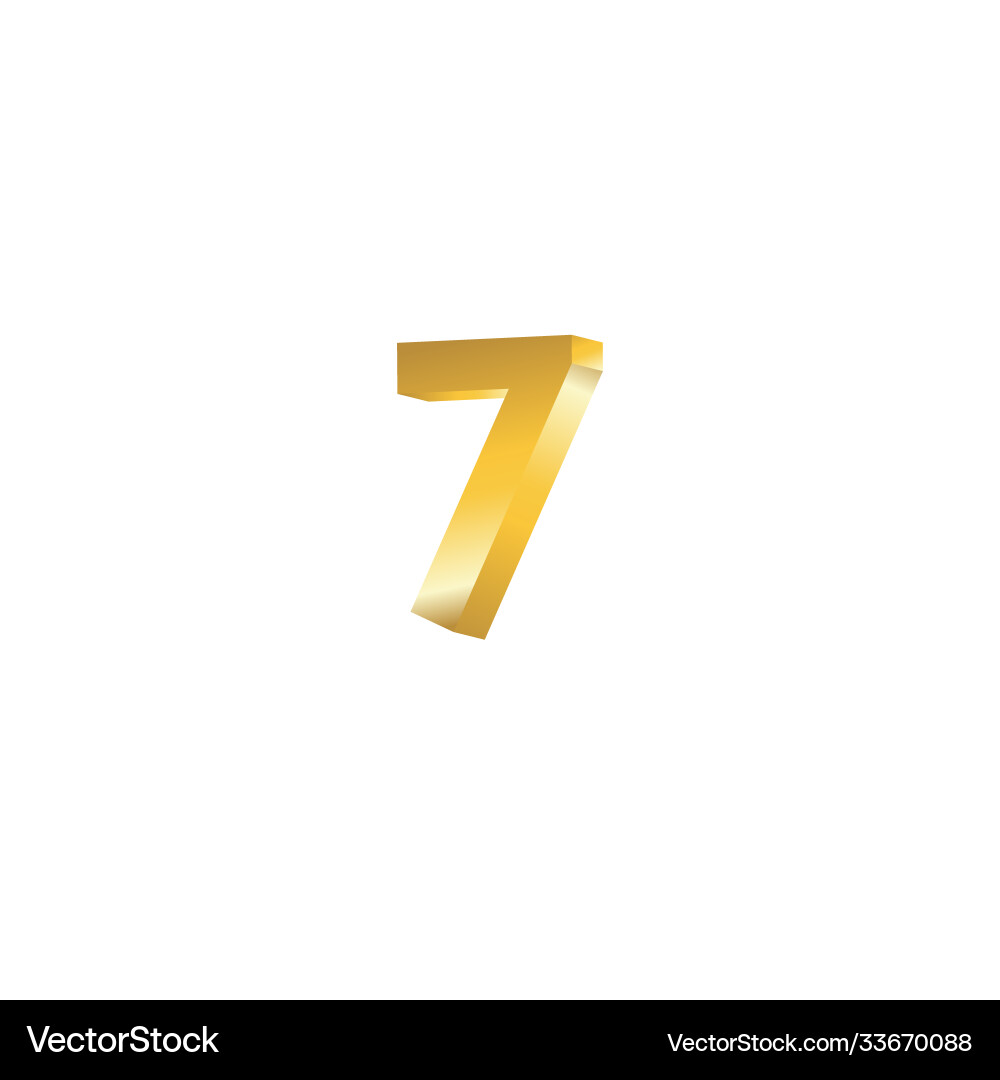 Number 7 3d template design Royalty Free Vector Image