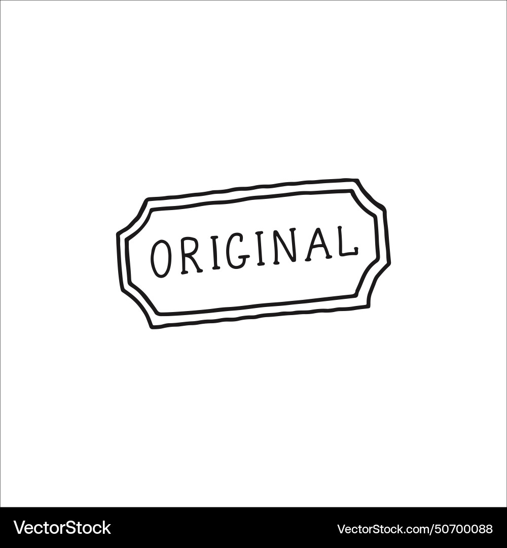 Original stamp label in bold black outline Vector Image