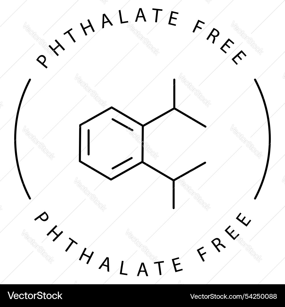 Phthalate-free molecular formula structure icon Vector Image