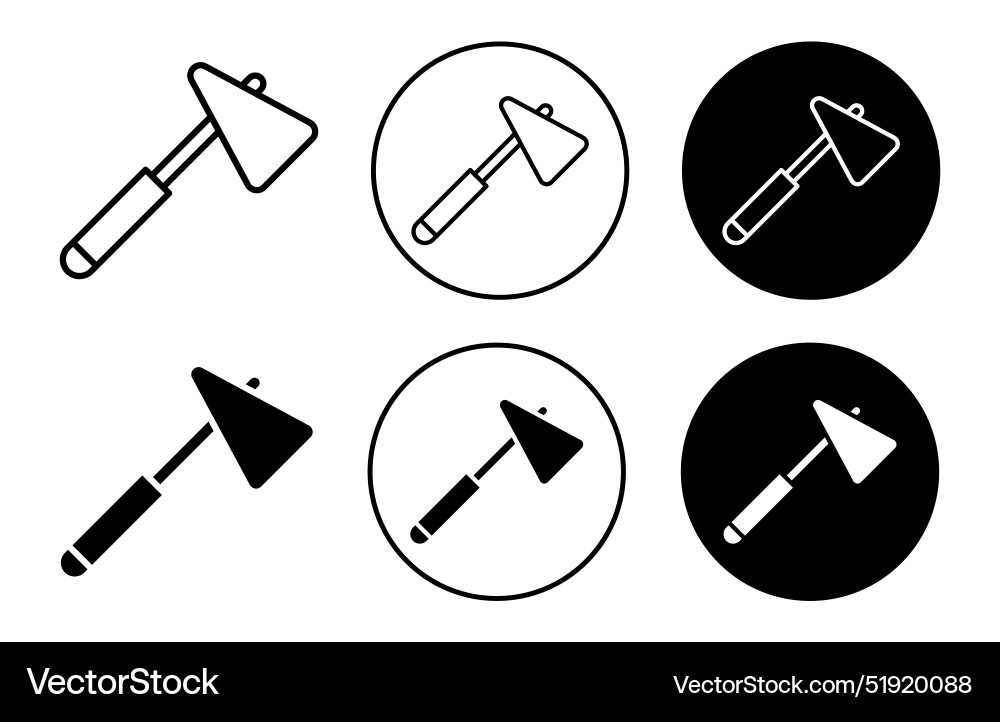Reflex hammer icon collection of outline thin Vector Image