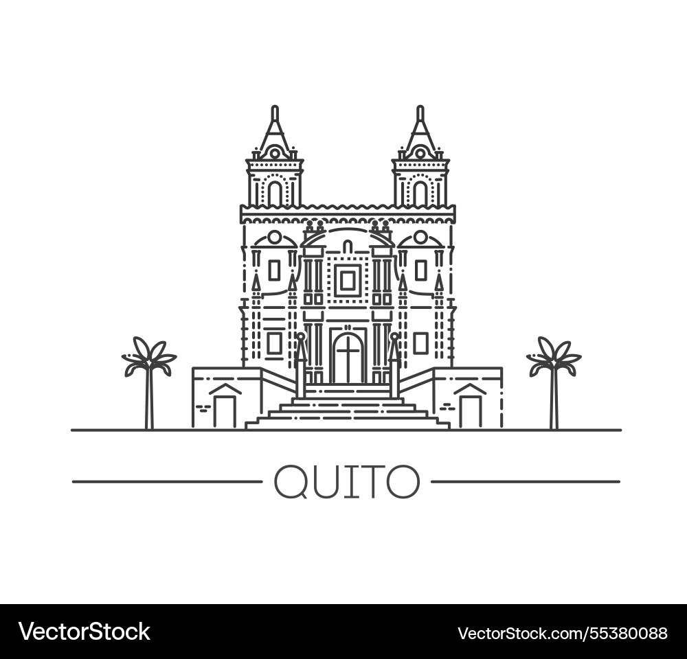 San francisco church quito ecuador Royalty Free Vector Image