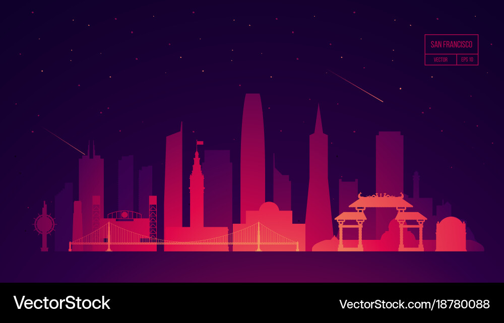 San francisco skyline building Royalty Free Vector Image