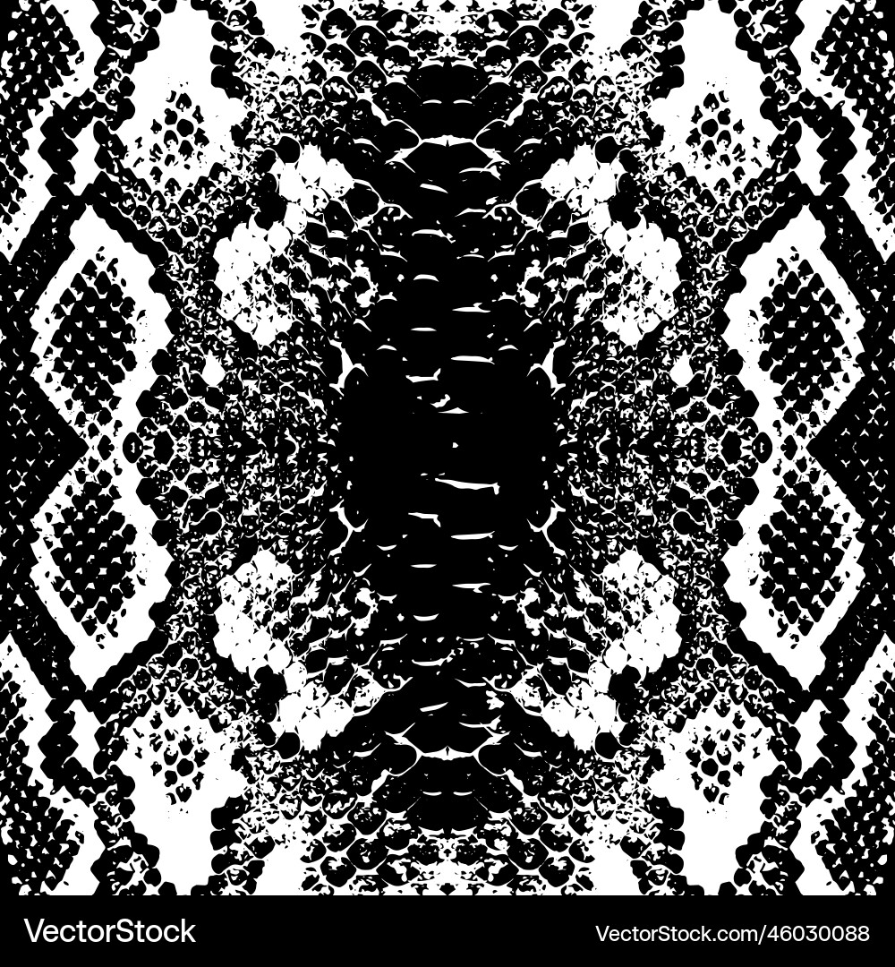 Snake skin scales texture seamless pattern black Vector Image