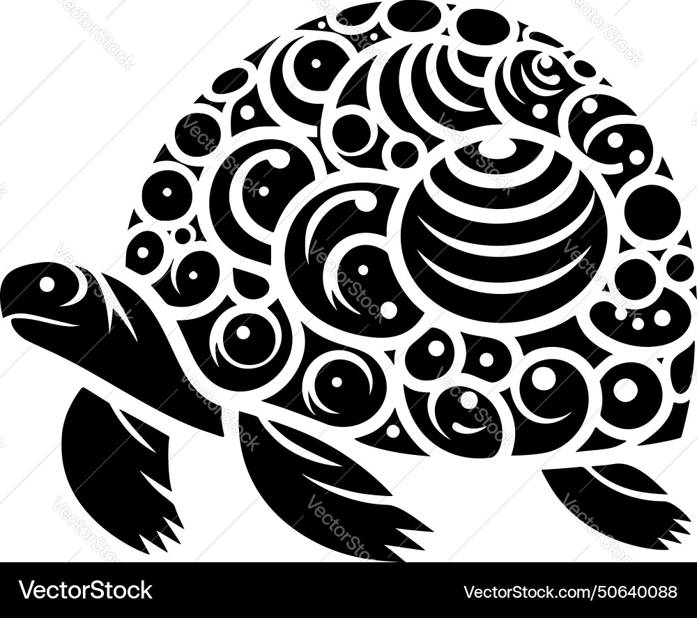Stylized turtle silhouette Royalty Free Vector Image
