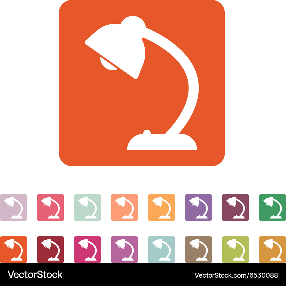 Table lamp icon reading-lamp and lighting Vector Image