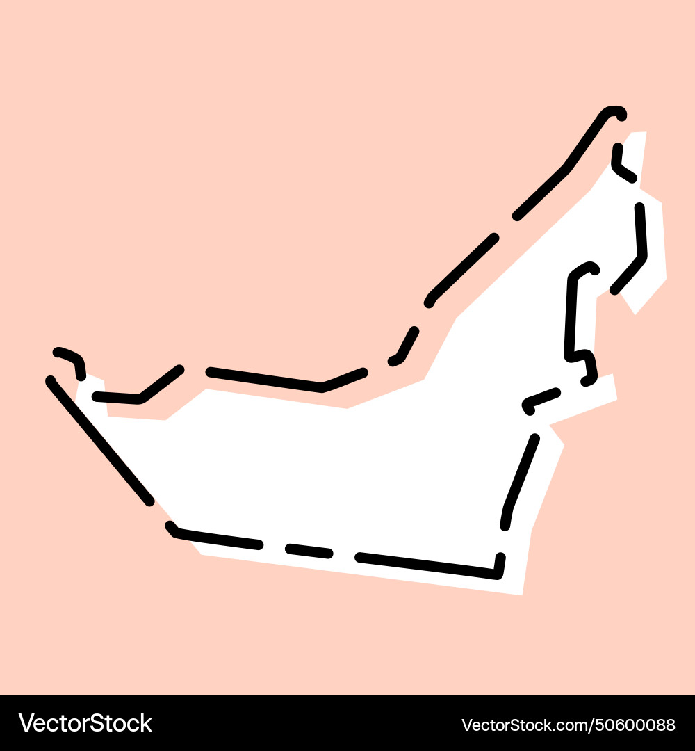 United arab emirates simplified map Royalty Free Vector