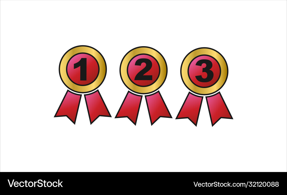 Winner 1 2 3 congratulations award Royalty Free Vector Image