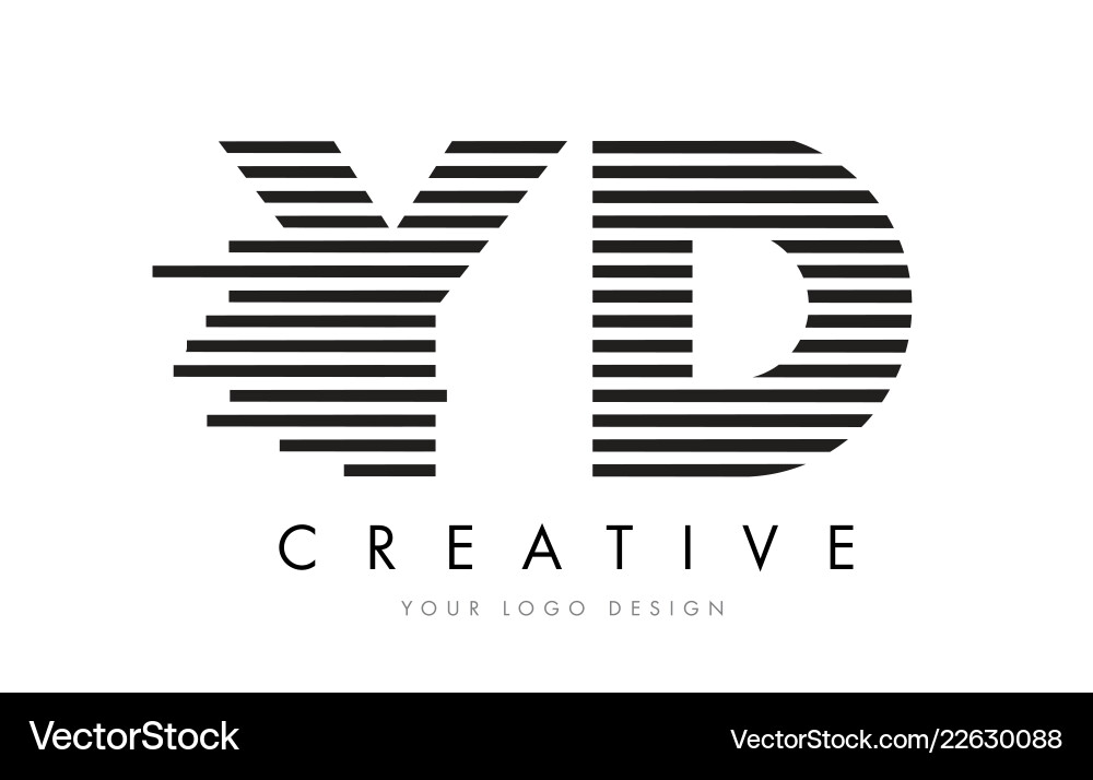 Yd y d zebra letter logo design with black Vector Image