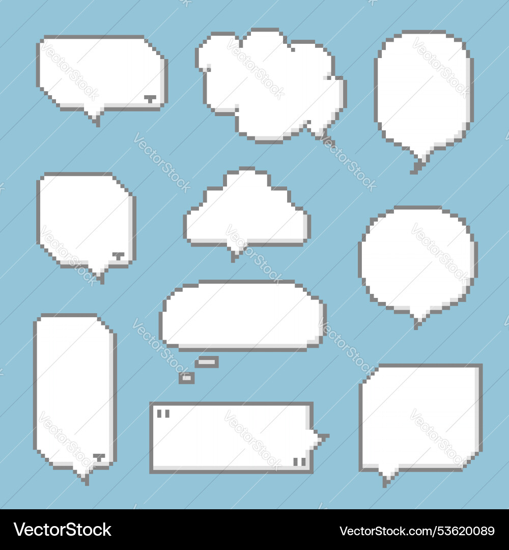 8bit pixel speech bubble balloon Royalty Free Vector Image