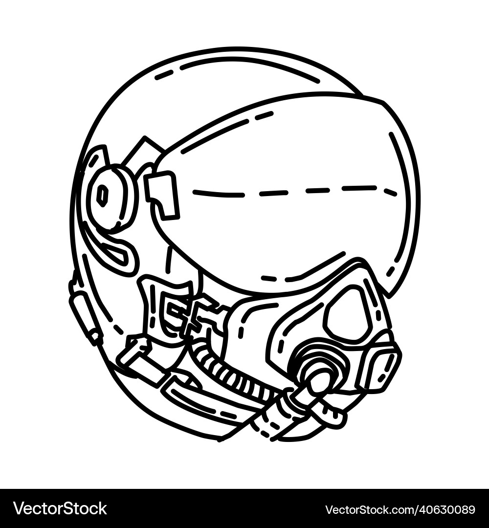Fighter Pilot Helmet Drawing