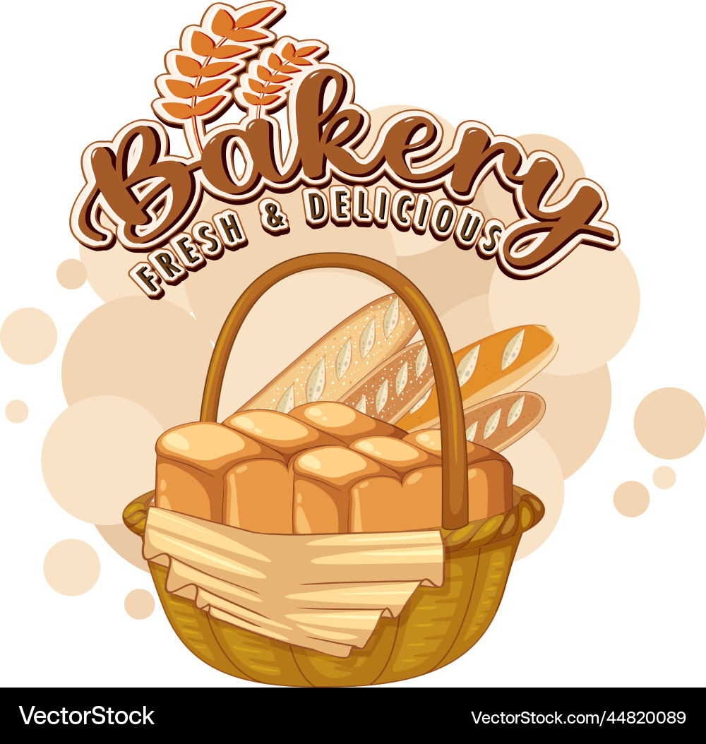 Bakery fresh and delicious text for banner Vector Image