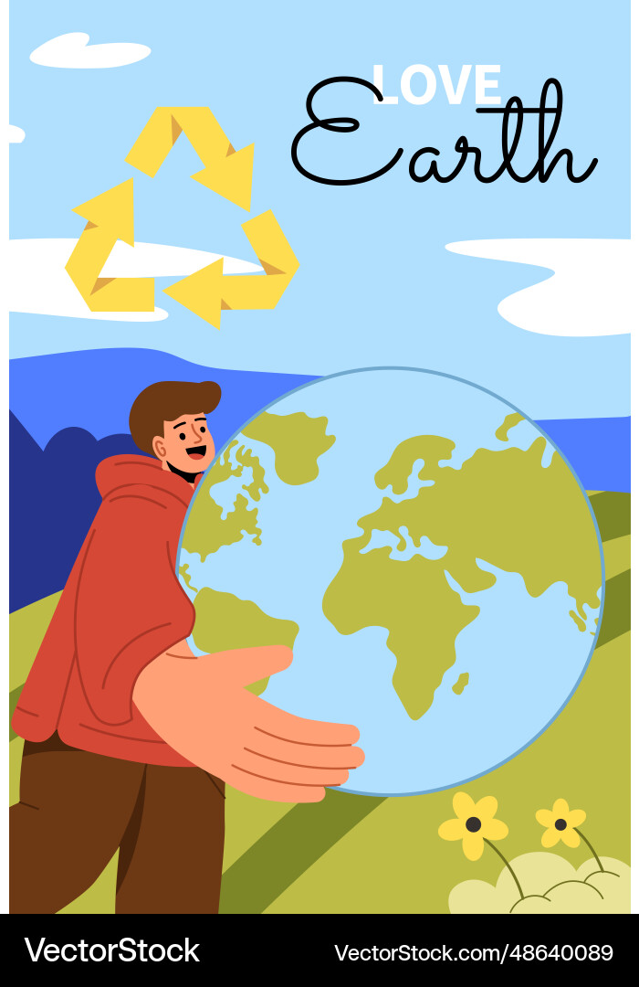 Caring for nature poster Royalty Free Vector Image