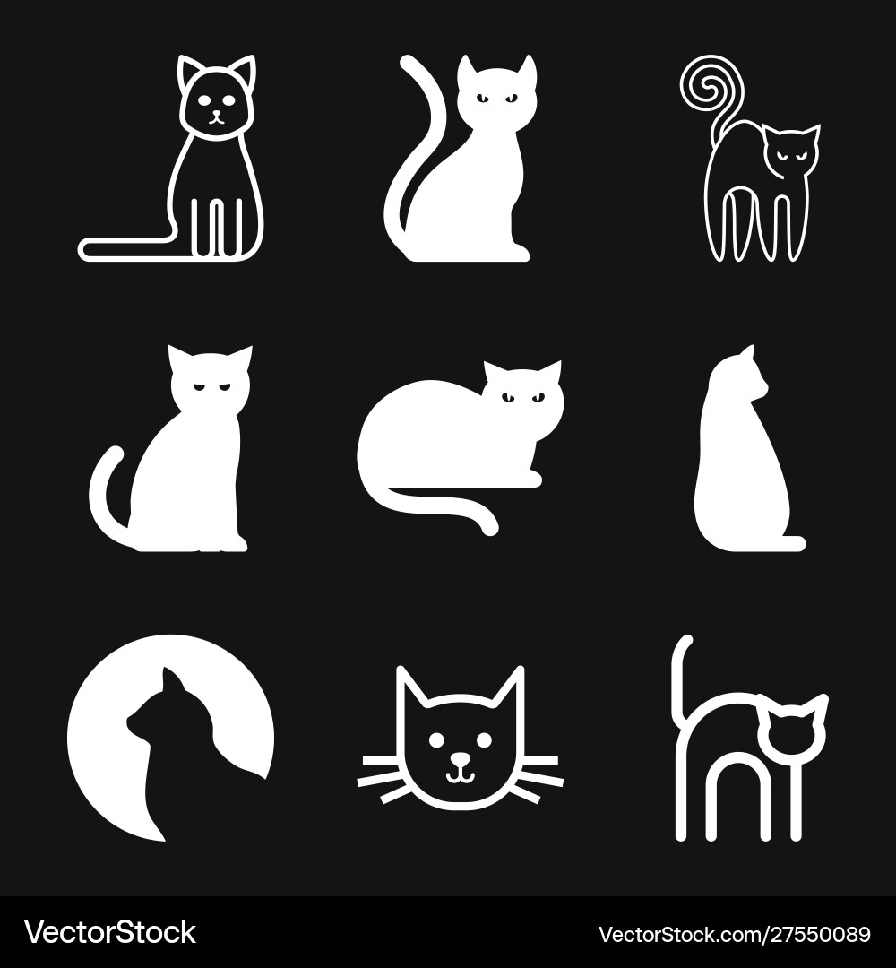 Cat icon logo design template flat style Vector Image