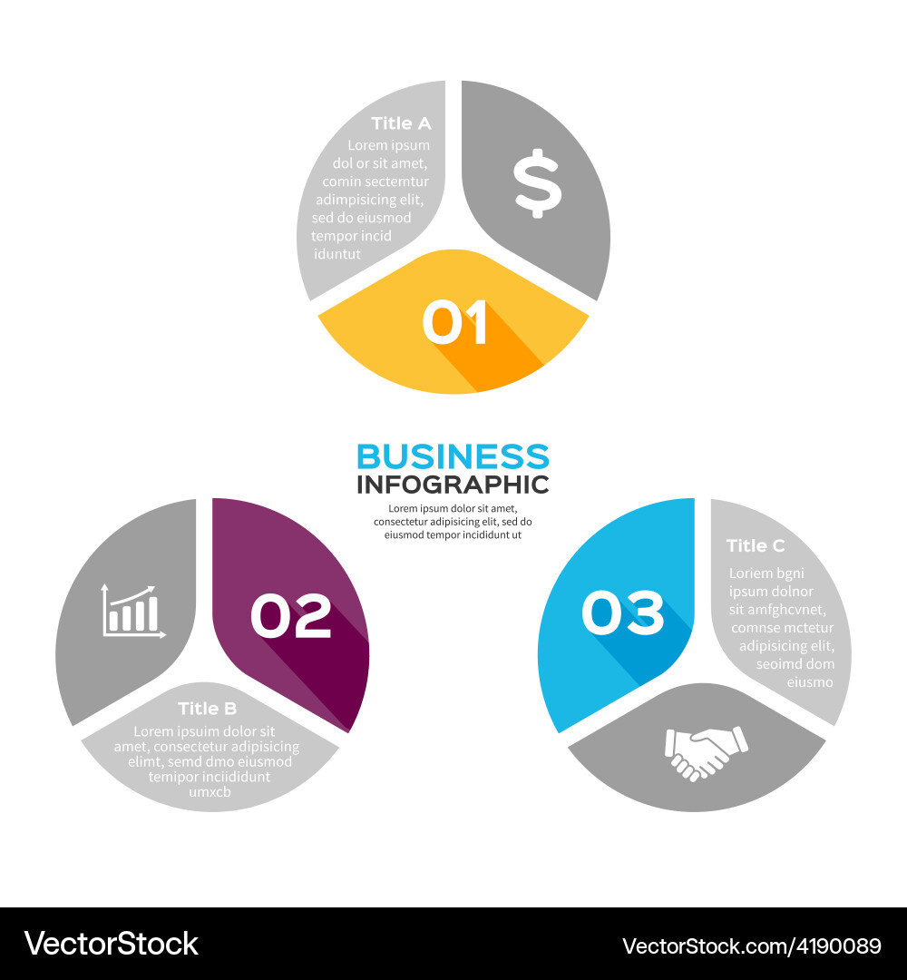 Circle triangle infographic template Royalty Free Vector