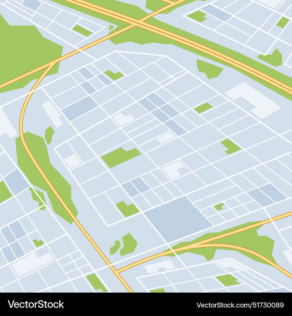 City map showcasing roads Royalty Free Vector Image