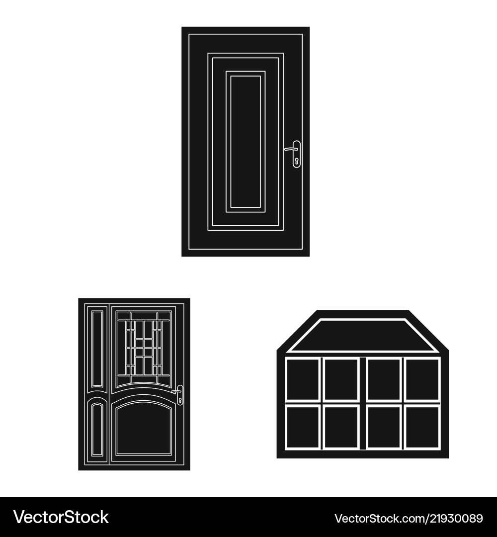 Design of door and front logo set Royalty Free Vector Image