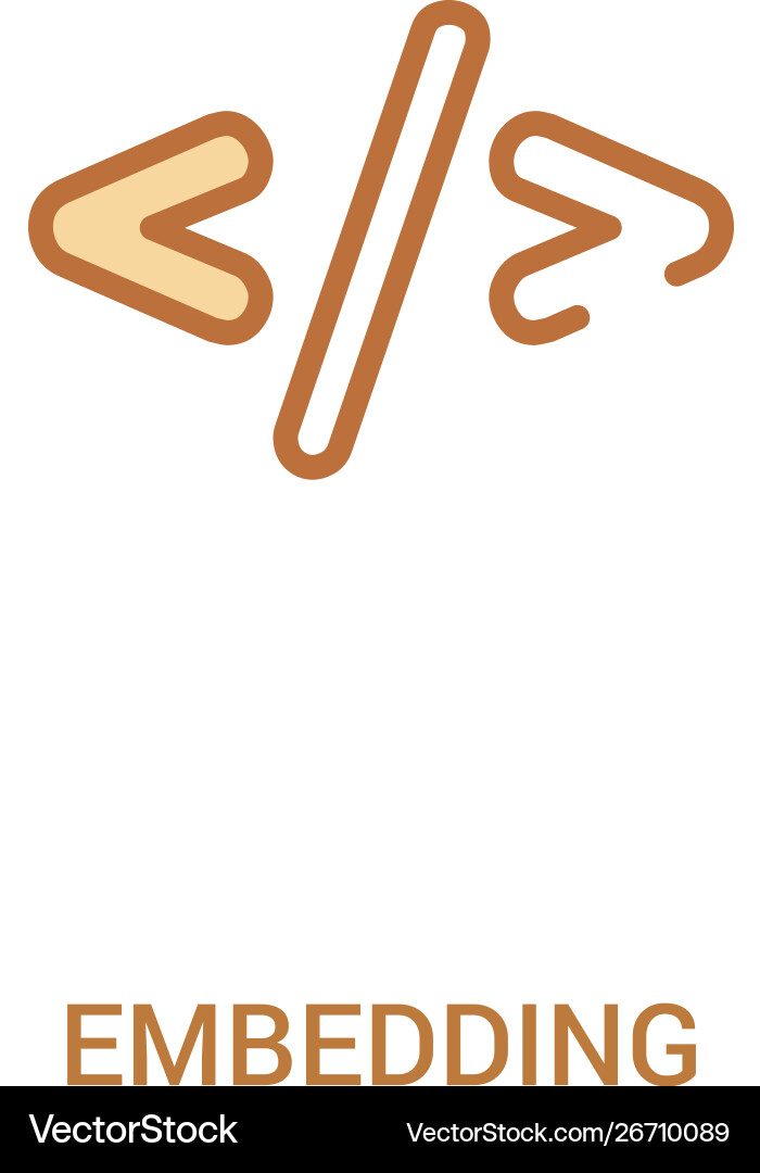 Embedding concept 2 colored icon simple line Vector Image