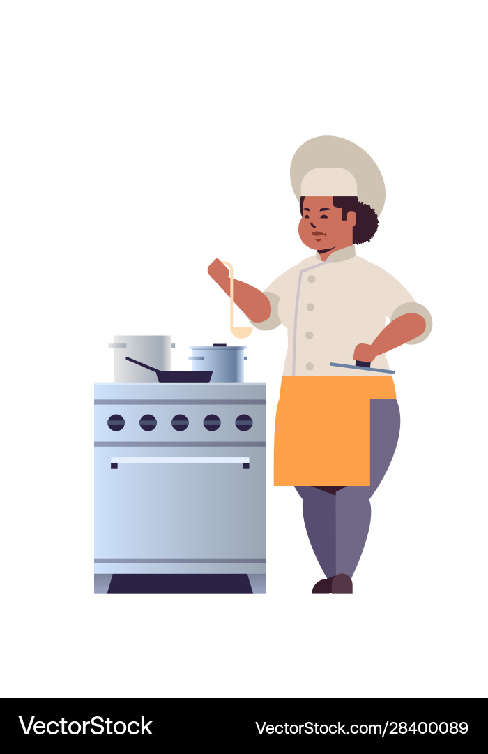 Female professional chef cook preparing Royalty Free Vector