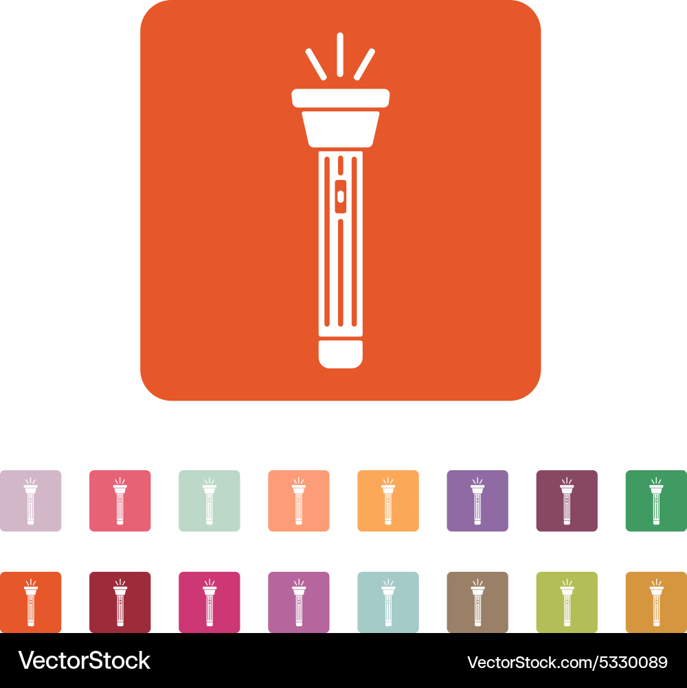 Flashlight icon torch symbol flat Royalty Free Vector Image