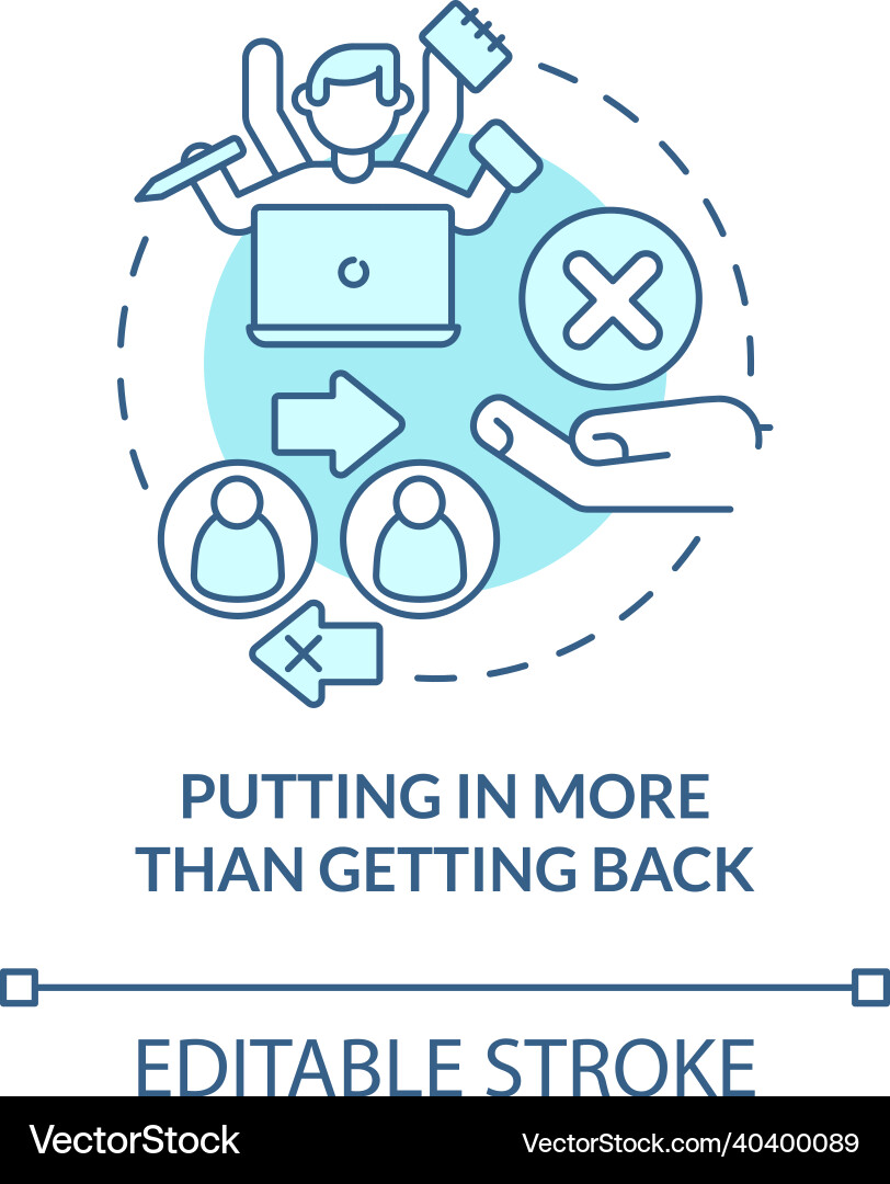 Giving more than getting back concept icon Vector Image