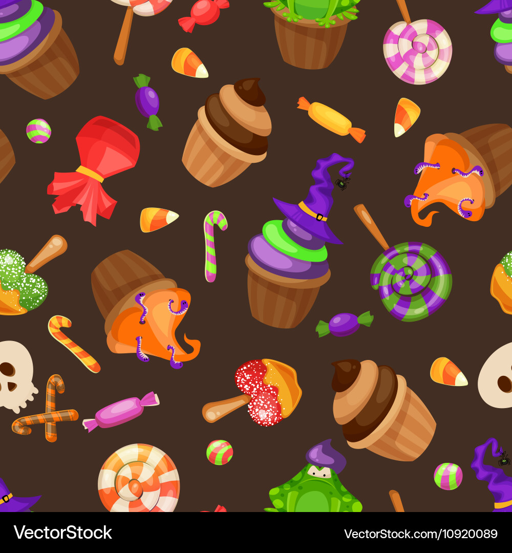 Halloween candy seamless pattern texture Vector Image