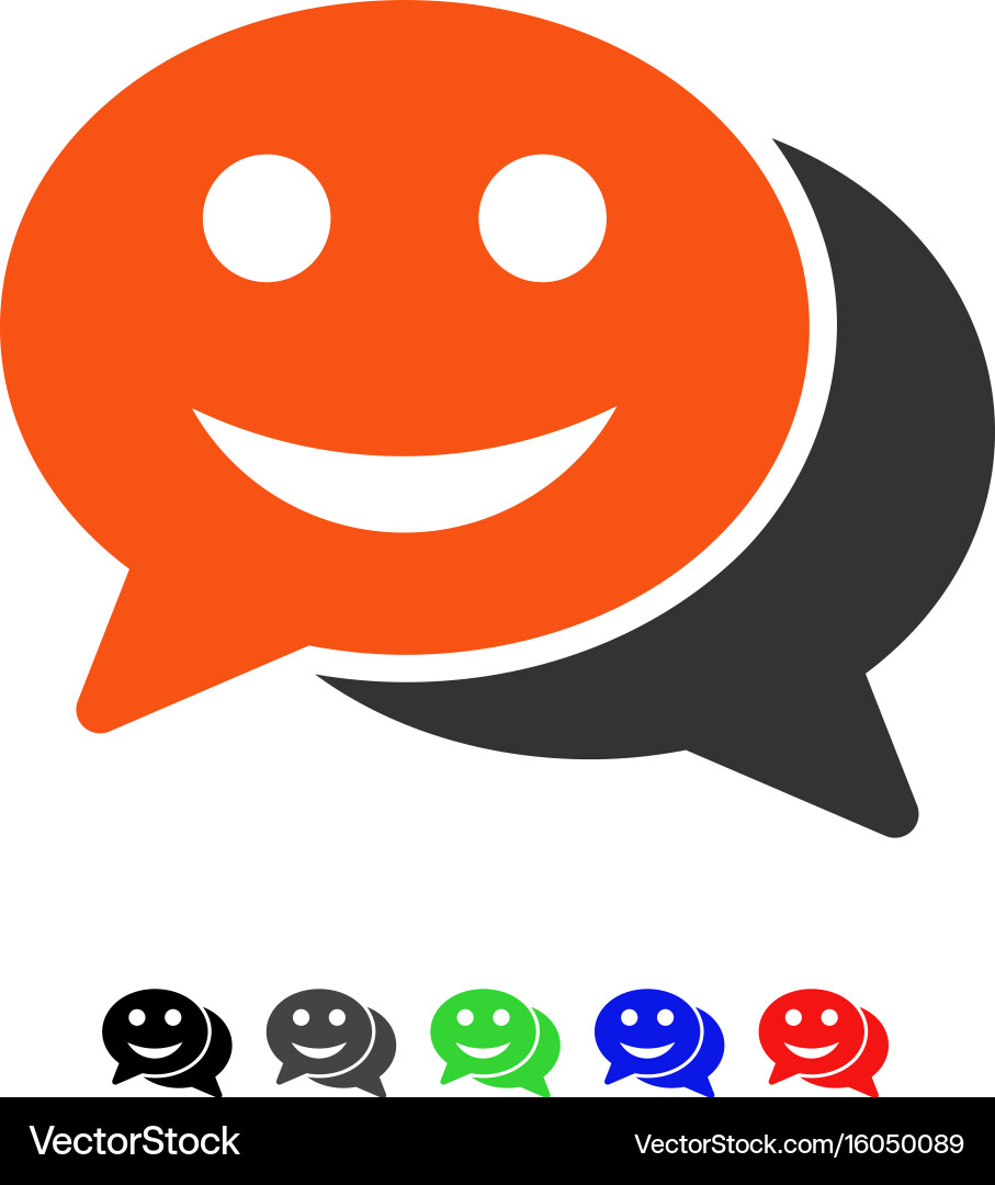 Happy chat flat icon Royalty Free Vector Image