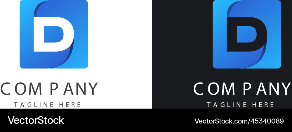 Letter d logo design template with square shape Vector Image