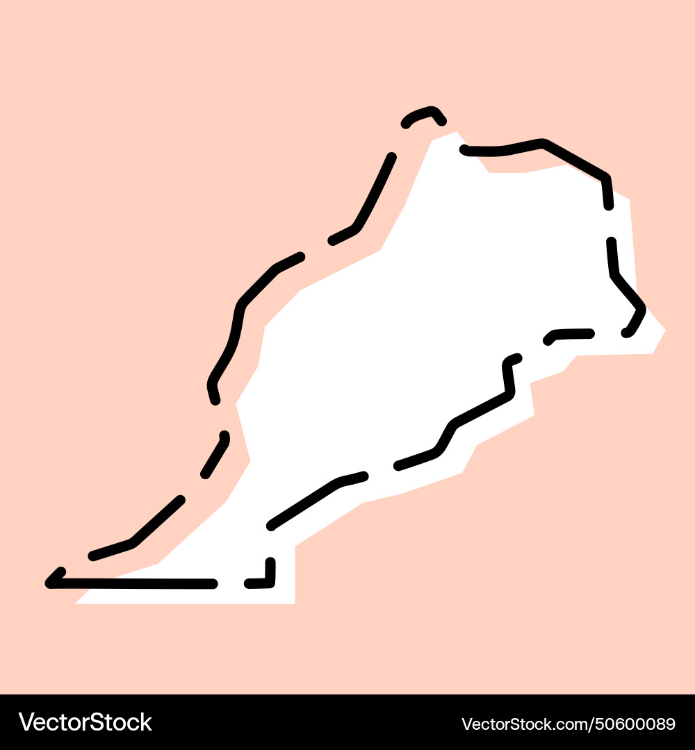 Morocco simplified map Royalty Free Vector Image