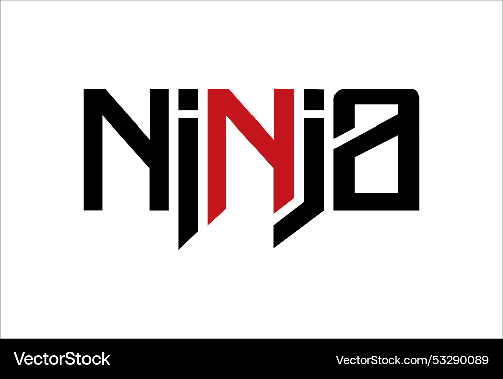 Ninja typography logo icon design Royalty Free Vector Image