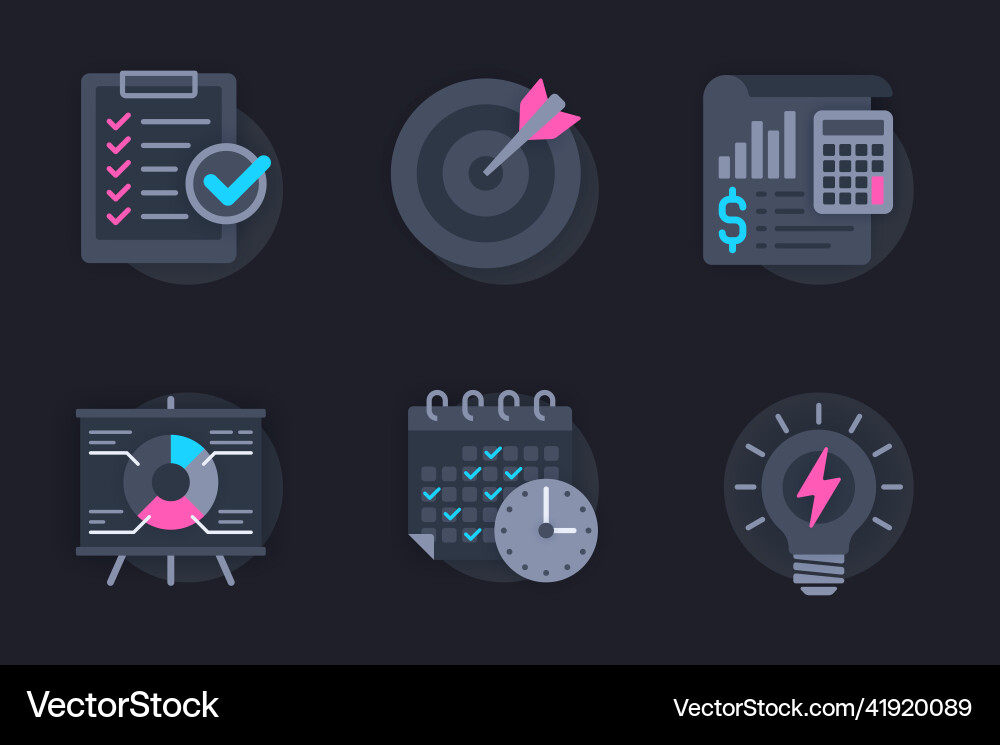 Planning web concept of 3d paper icons set Vector Image