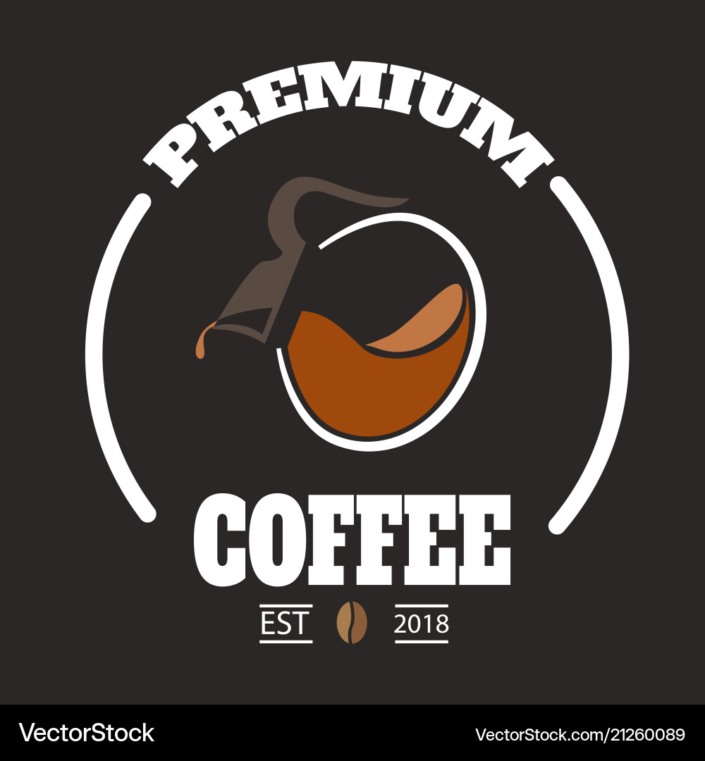 Premium coffee circle frame pot background Vector Image