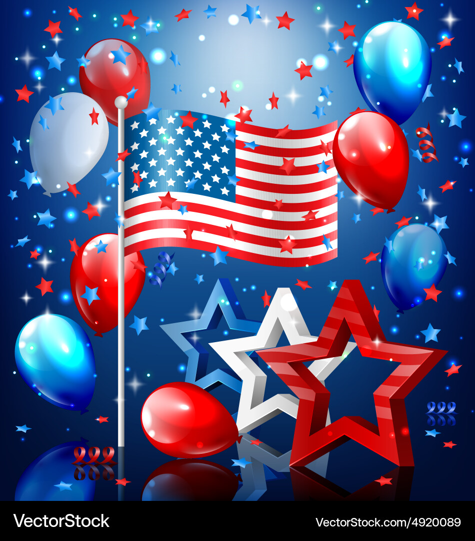 Shiny usa celebration independence day concept Vector Image