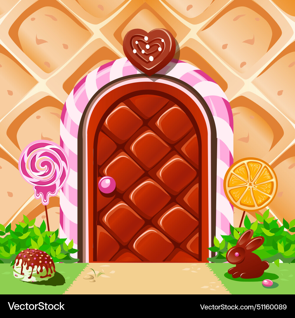 Sweet door to candy land Royalty Free Vector Image